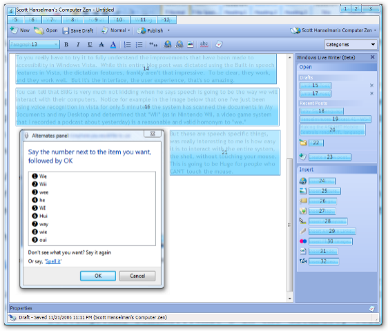 Speech Recognition in Windows Vista - I'm listening - Scott Hanselman's ...